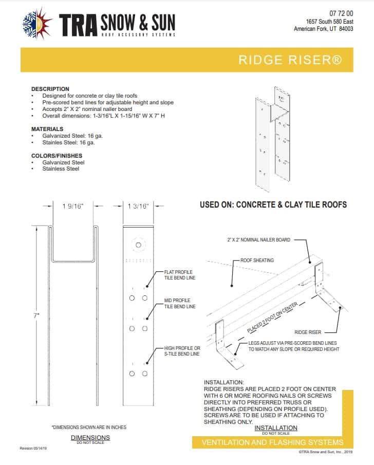 Ridge Riser® | TRA Snow & Sun