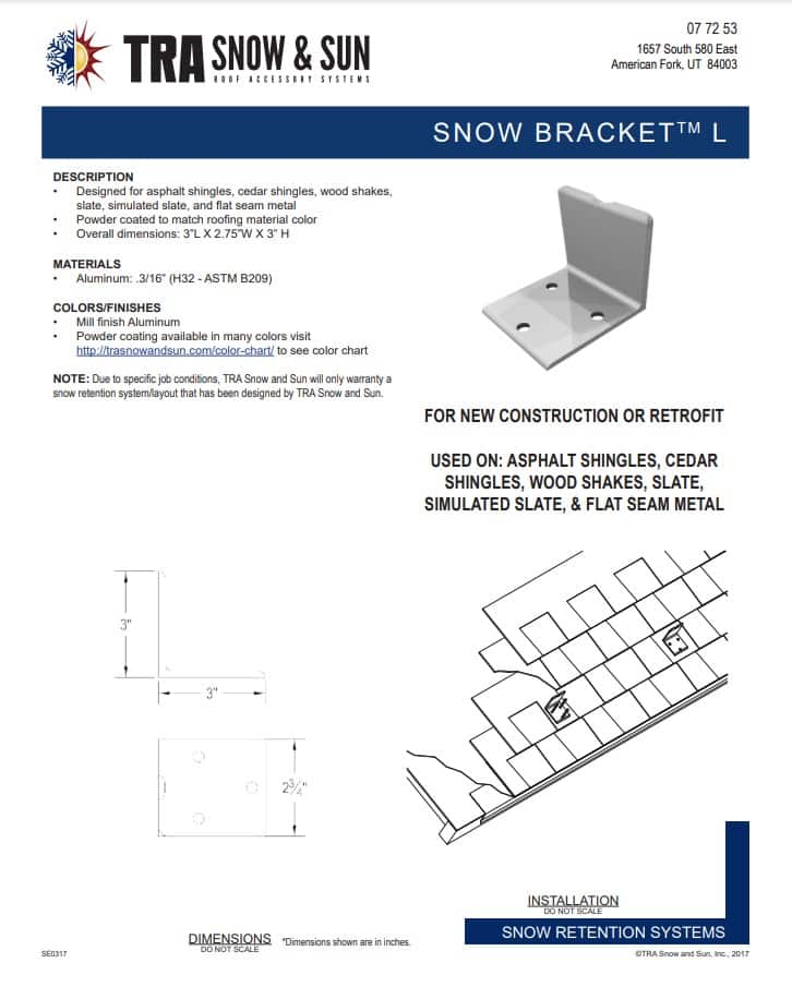 Snow Bracket™ L | TRA Snow & Sun
